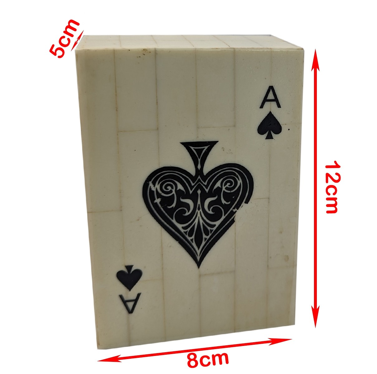 Ace of Spades Bone Card Box - 12cm