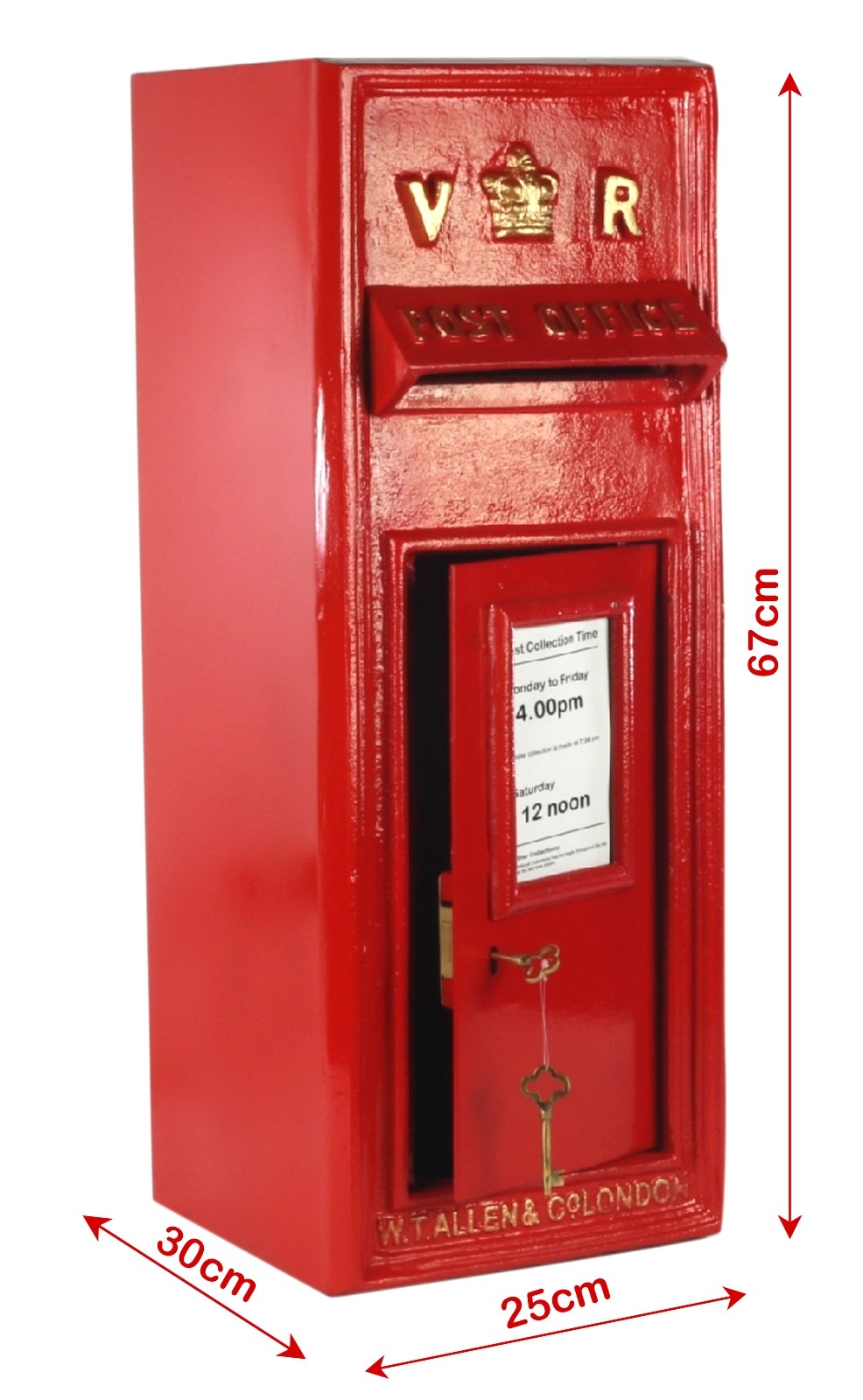 Royal Mail VR Post (Box Only) Red 67cm