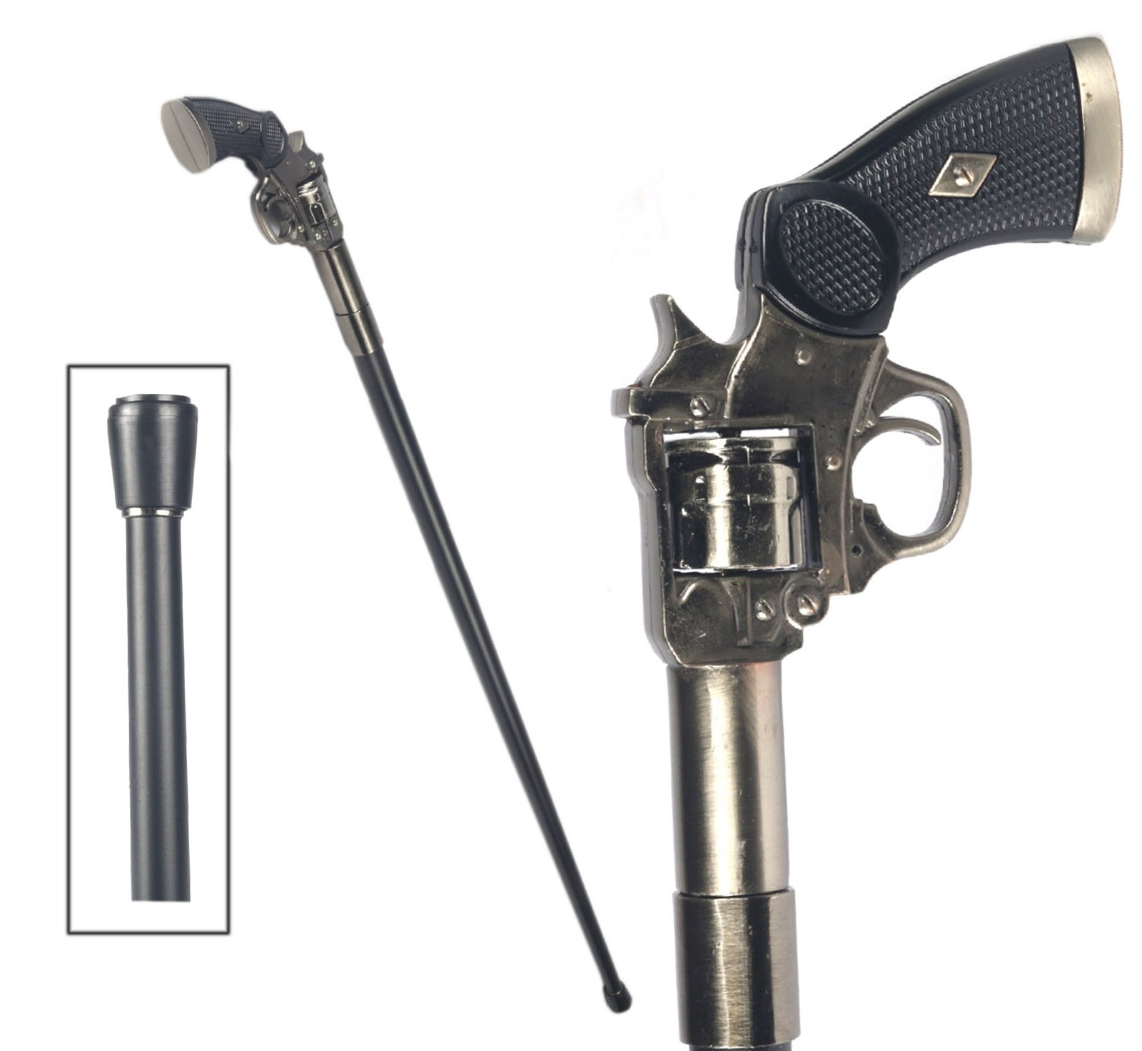 Pistol-Grip Swagger Cane / Walking Stick - 96cm