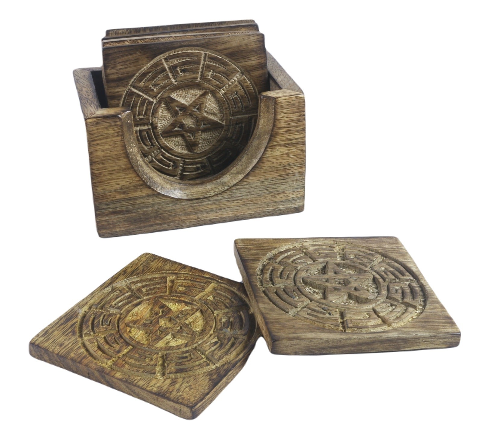 Set Of 6 Pentagram Design Coasters